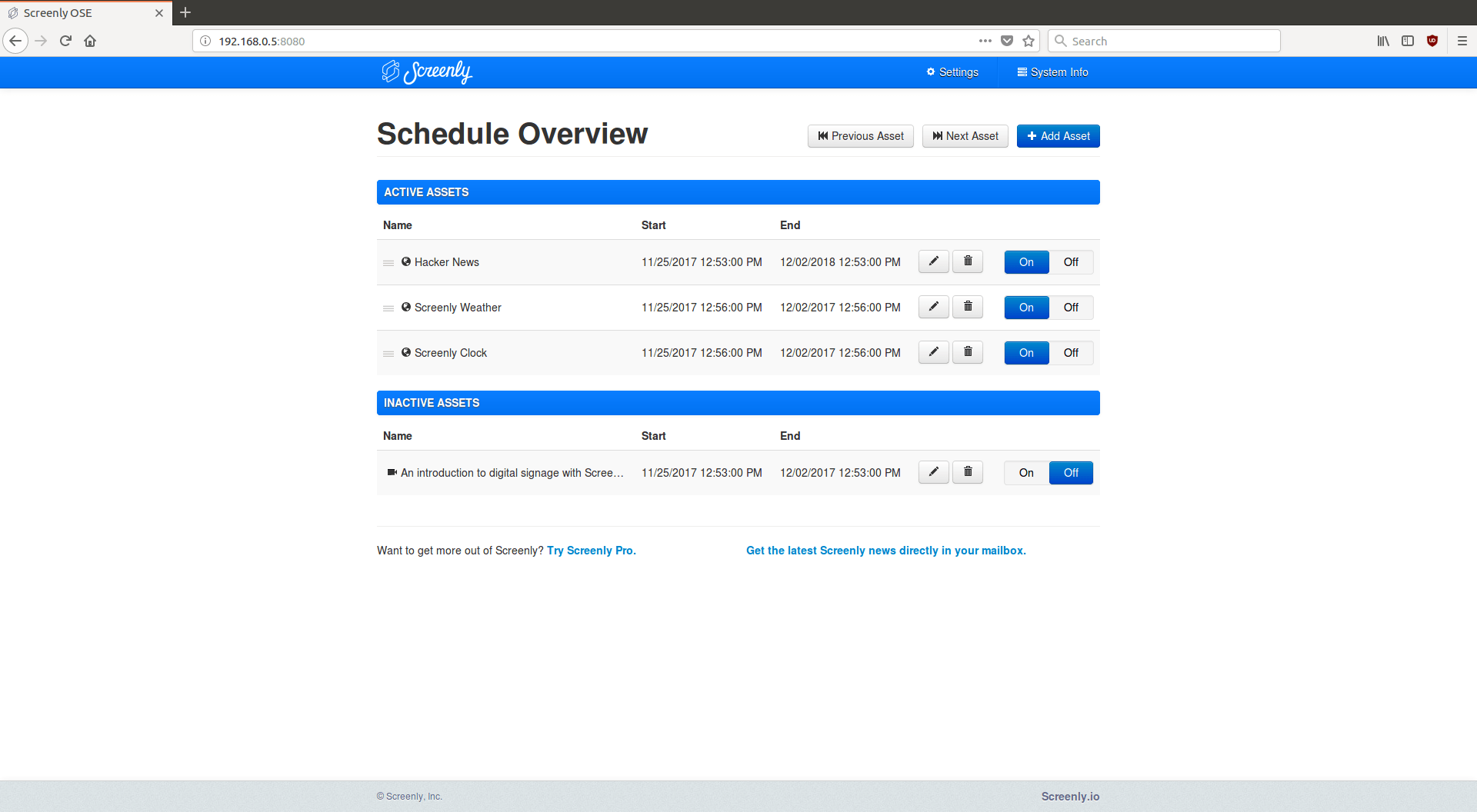 Creating digital signage using Screenly and Raspberry Pi